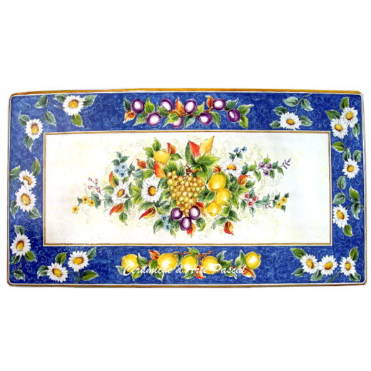 Lava stone table top dec. TOP 20 and iron base - Ceramiche d'Arte - Ravello