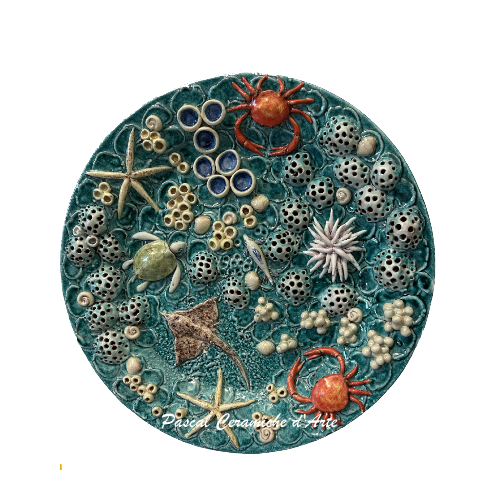 Sea Life Relief Wall Plate – Ceramiche d'Arte – Ravello