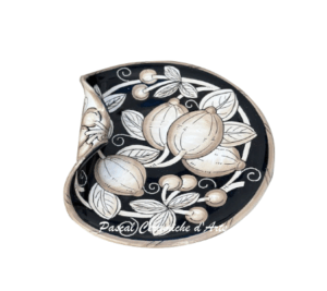 Appetizer plate dec. Black lemons - Ceramiche d'Arte - Ravello
